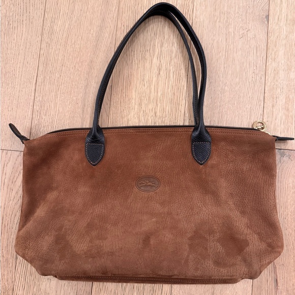 Longchamp | Bags | Vintage Brown Suede Authentic Longchamp Tote Bag ...